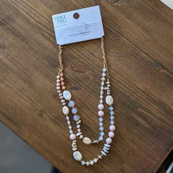 Time and Tru | Jewelry | Nwt Time And Tru Pink And Clear Beaded ...